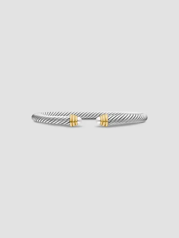 David Yurman Classic Cable Bracelet In Sterling - Pearl