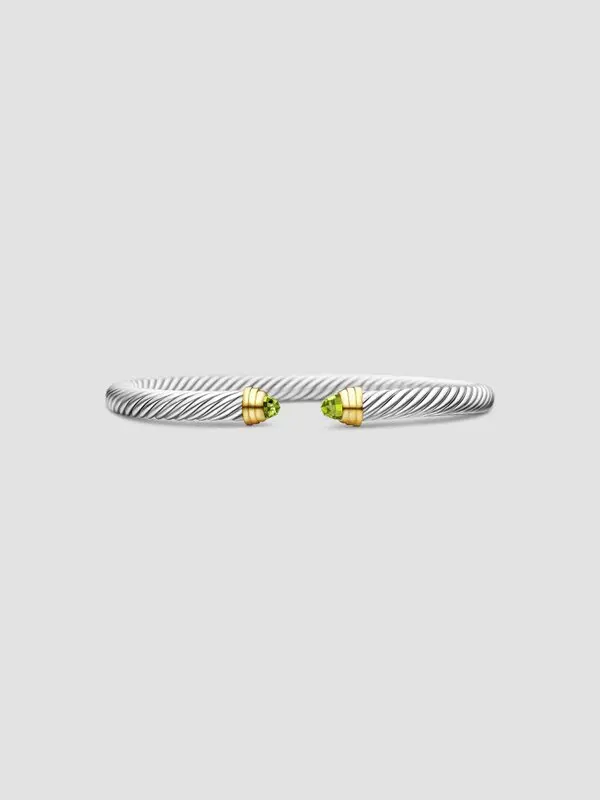 David Yurman Classic Cable Bracelet In Sterling - Peridot