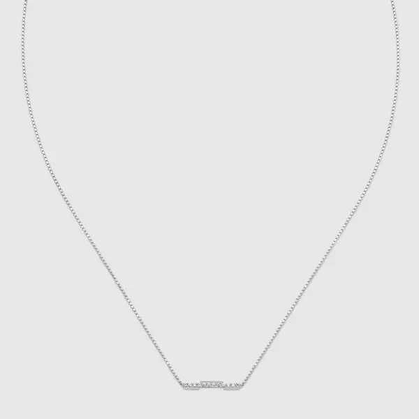 Gucci Link To Love Diamond 18k Necklace - White Gold