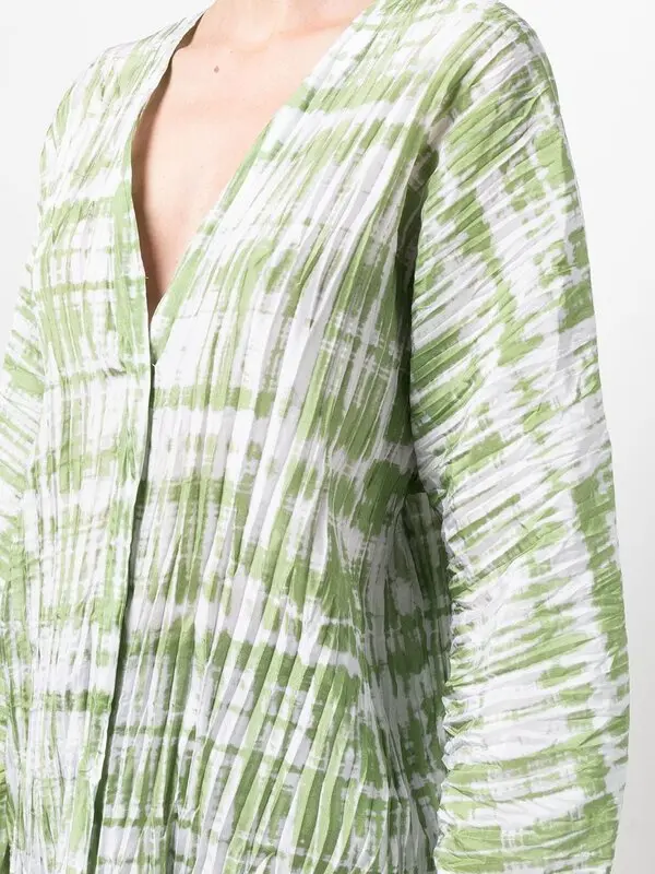 Vince Tie-dye Long-sleeve Silk Blouse