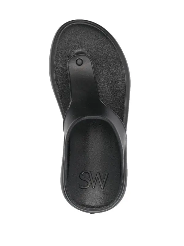 STUART WEITZMAN Open Toe Flip Flops - Black