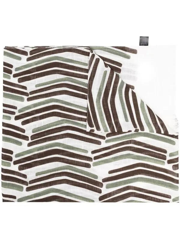 BARBA NAPOLI Geometric-print Scarf - Brown