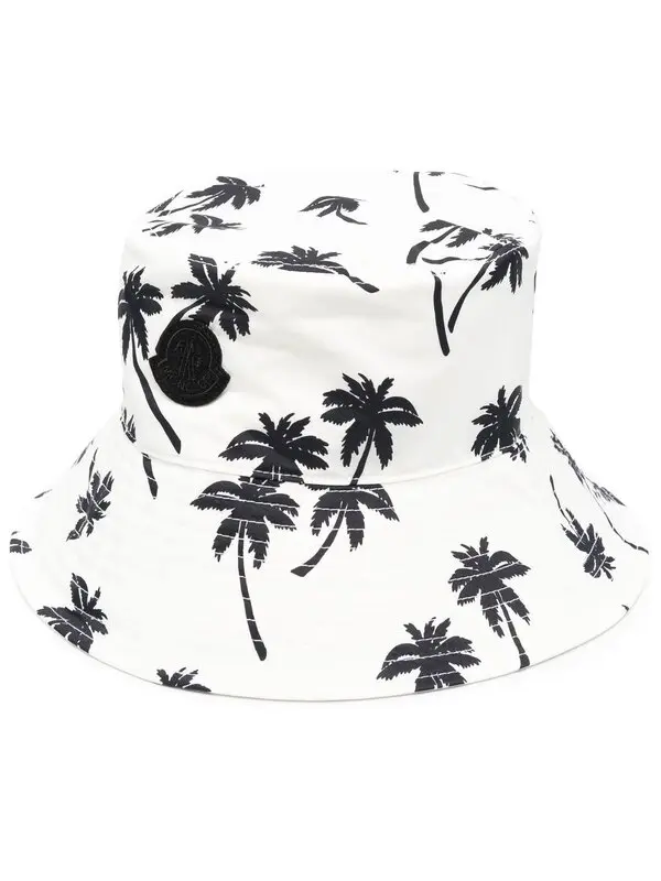 Moncler Palm Tree Bucket Hat - White