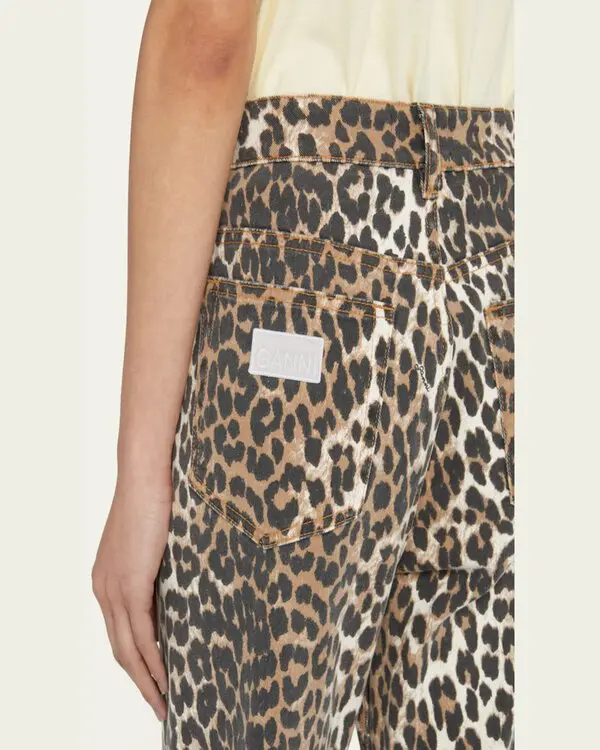 GANNI Betzy Bootcut Jeans - Leopard