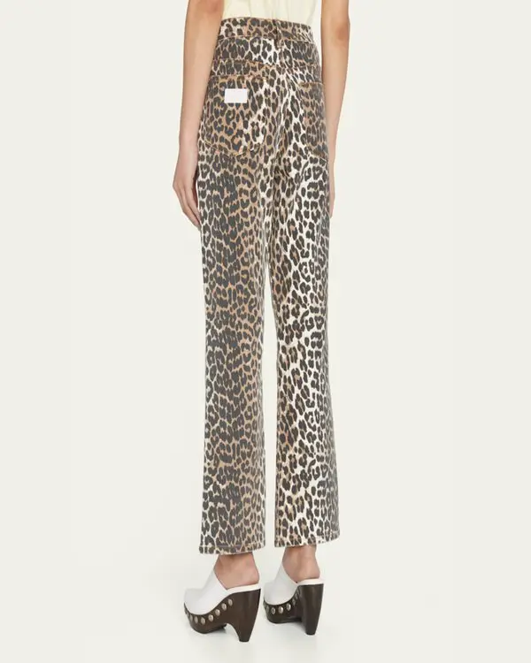 GANNI Betzy Bootcut Jeans - Leopard