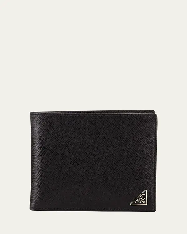 Prada Saffiano Bi-fold Wallet - Black