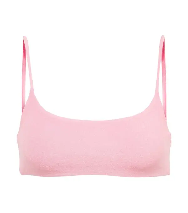 Jade Swim Muse Scoop Terry Bikini Top - Pink