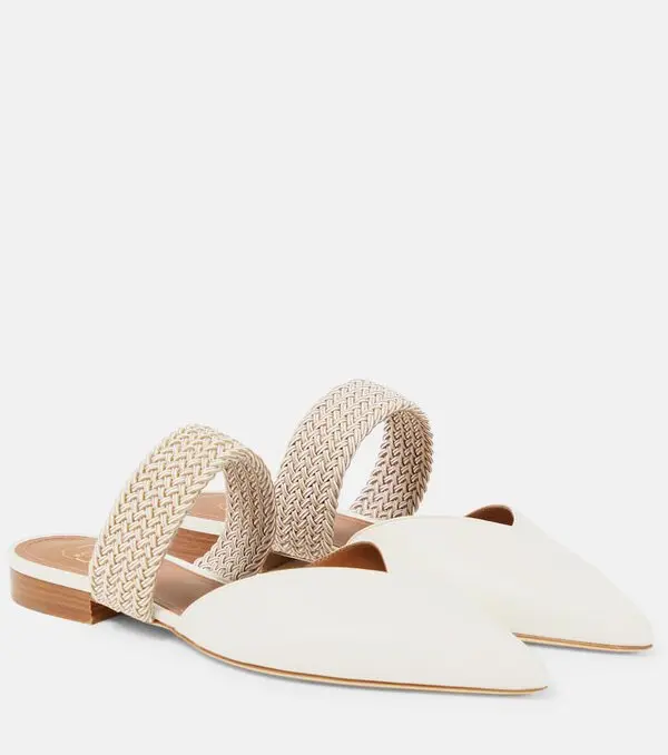 MALONE SOULIERS Maisie Leather Slippers - White