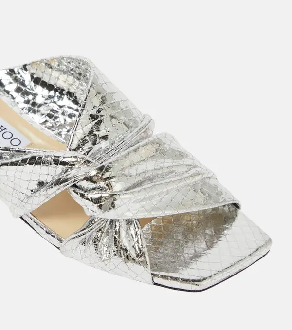 JIMMY CHOO Narisa Flat Leather Sandals