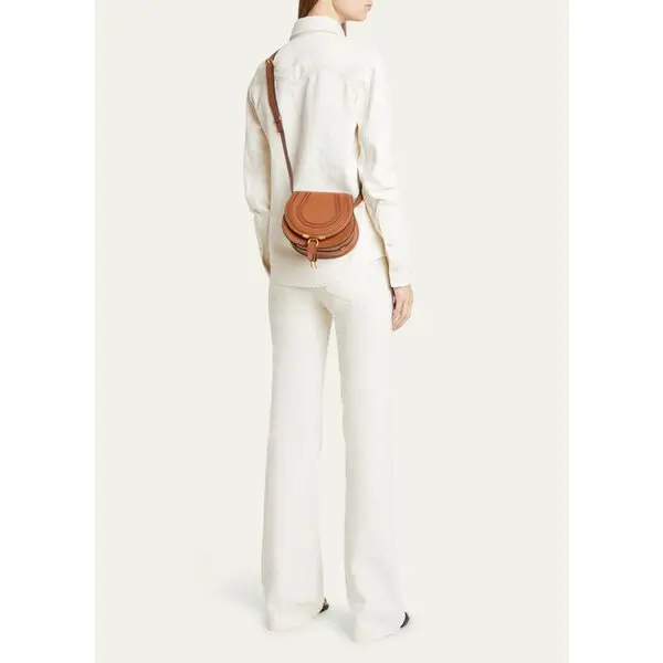 Chloé Marcie Small Crossbody Bag In Grained Calfskin - Tan