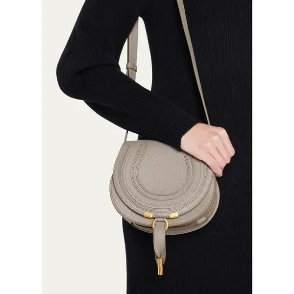 Chloé Marcie Small Crossbody Bag In Grained Calfskin - Tan