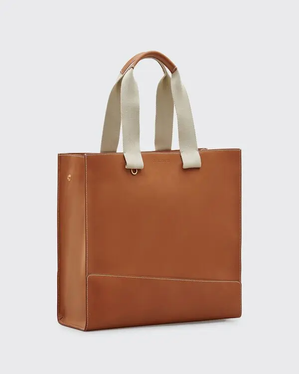 Il Bisonte Large Leather Tote Bag Natural Editorialist