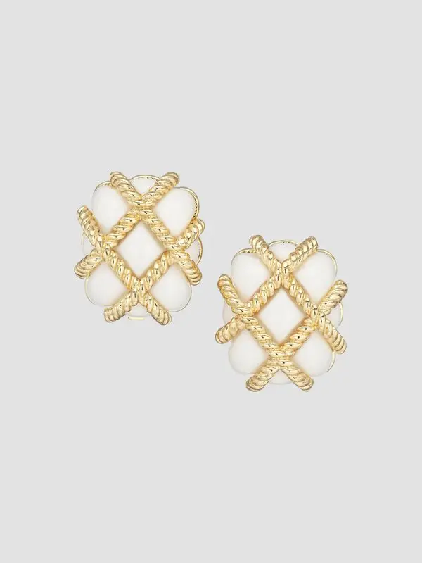 KENNETH JAY LANE Gold-plated & Resin Clip-on Earrings