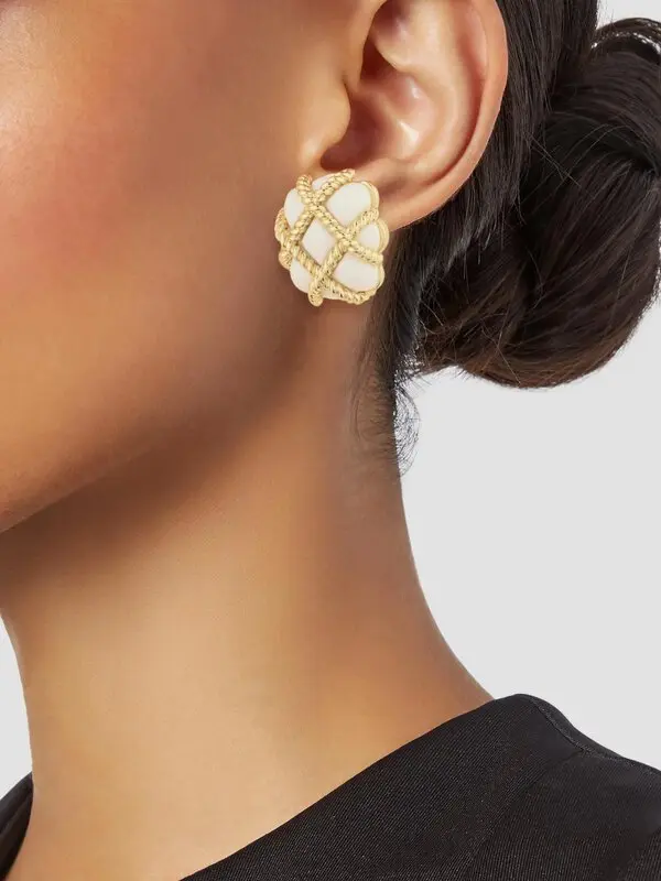 KENNETH JAY LANE Gold-plated & Resin Clip-on Earrings