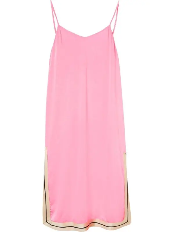 Palm Angels Stripe Trim Slip Midi Dress