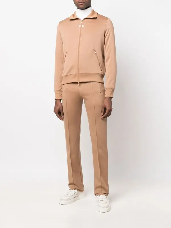 COURREGES Logo-patch Bomber Jacket - Brown