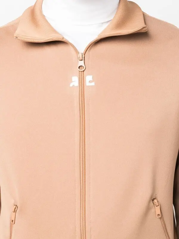 COURREGES Logo-patch Bomber Jacket - Brown