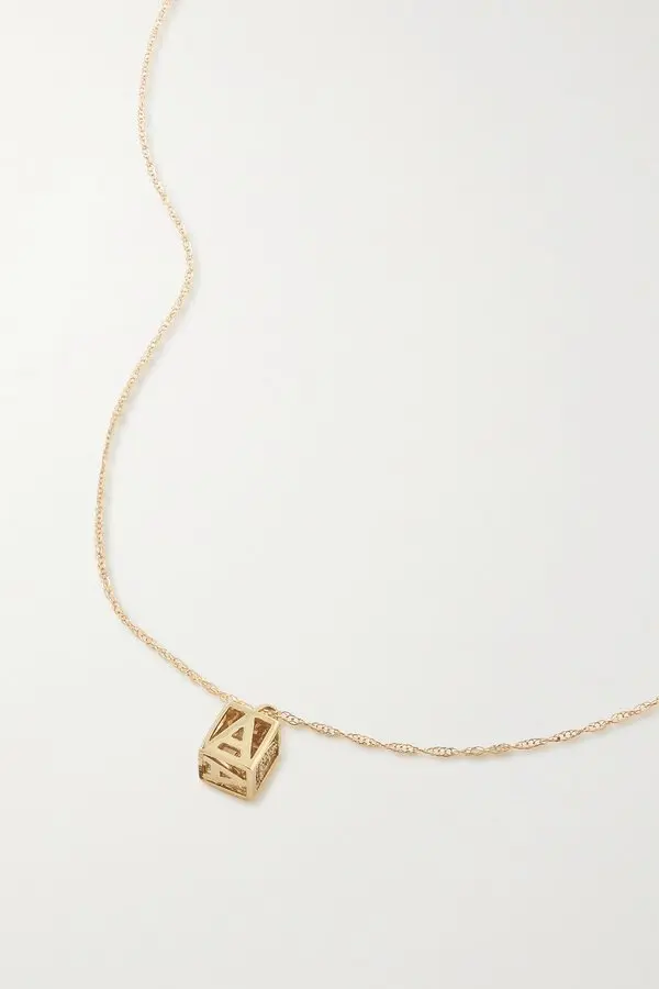 STONE AND STRAND Baby Block Diamond Necklace