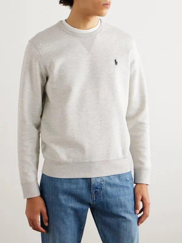 Polo Ralph Lauren Logo-embroidered Jersey Crewneck Sweatshirt - Gray