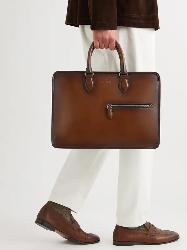 berluti - Berluti Scritto Venezia Leather Briefcase