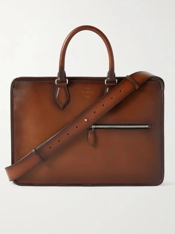 Berluti Scritto Venezia Leather Briefcase - Brown