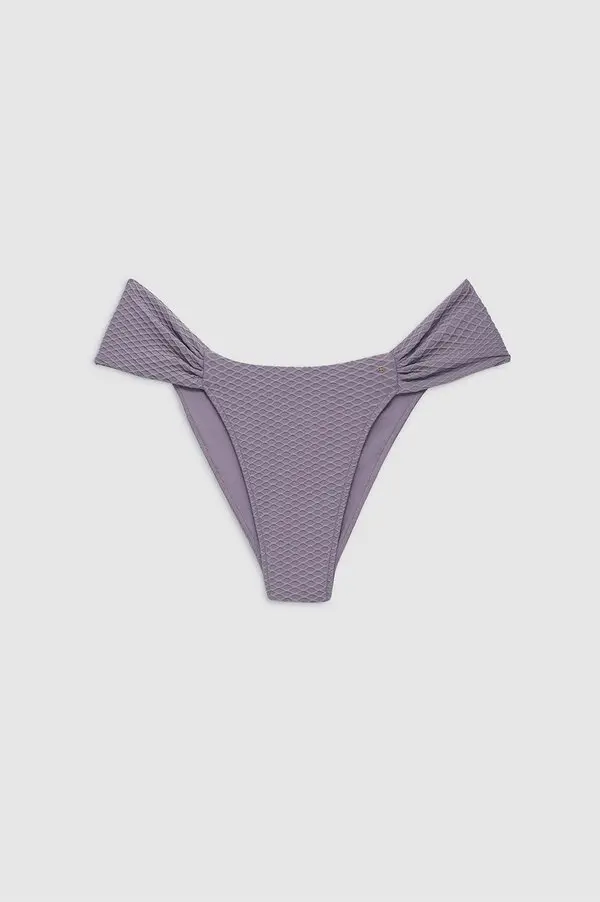 ANINE BING Naya Bikini Bottom Shirred Swim Separate - Violet