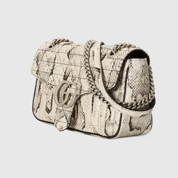 Gucci Gg Marmont Small Python Shoulder Bag Precious