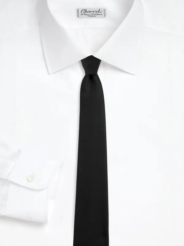 Charvet Satin Silk Necktie - Black