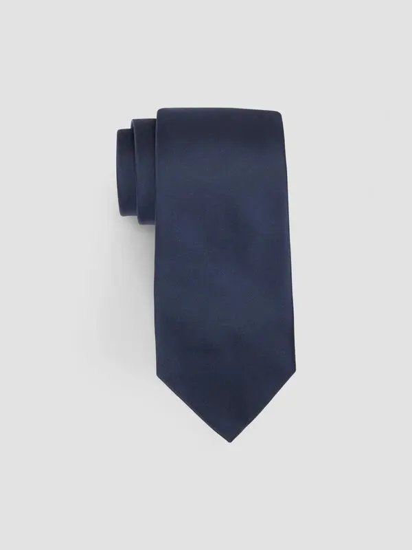Charvet Satin Silk Necktie - Navy