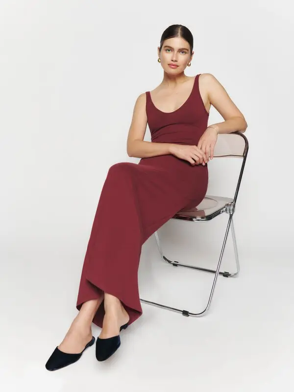 Reformation Tyra Knit Dress - Chianti | Editorialist