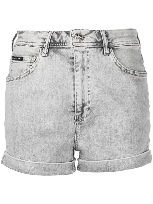 Philipp Plein Denim Short Shorts