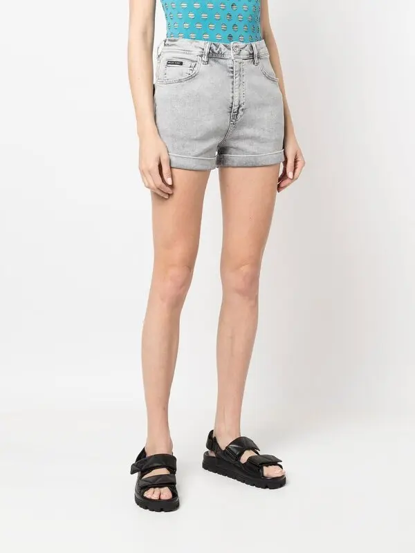 Philipp Plein Denim Short Shorts