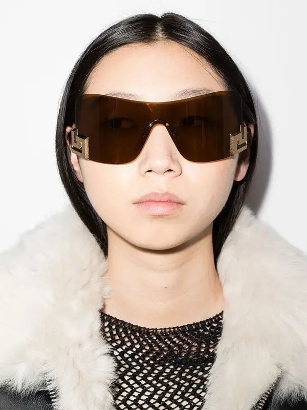 Versace Greca Detail Oversized Sunglasses