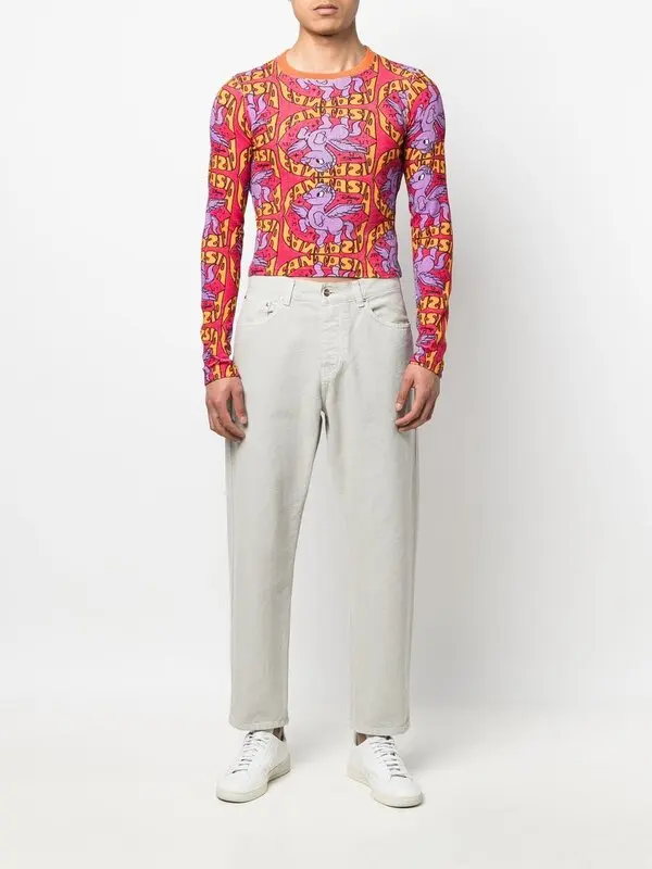 Stella McCartney Disney Fantasia Print Cropped Long Sleeve Top
