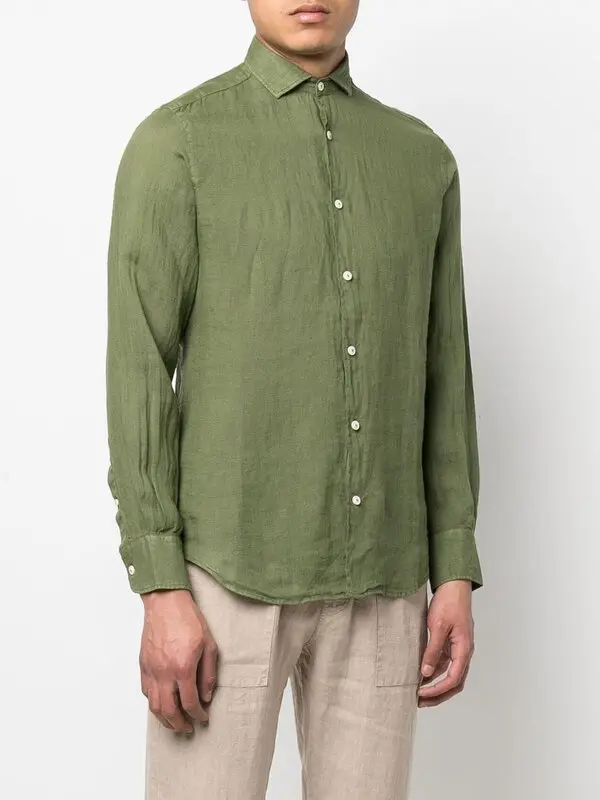 MC2 SAINT BARTH Pamplona Linen Shirt - Green