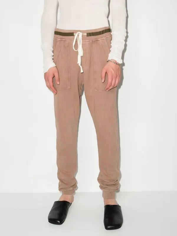 GREG LAUREN Drawstring Cotton Track Pants