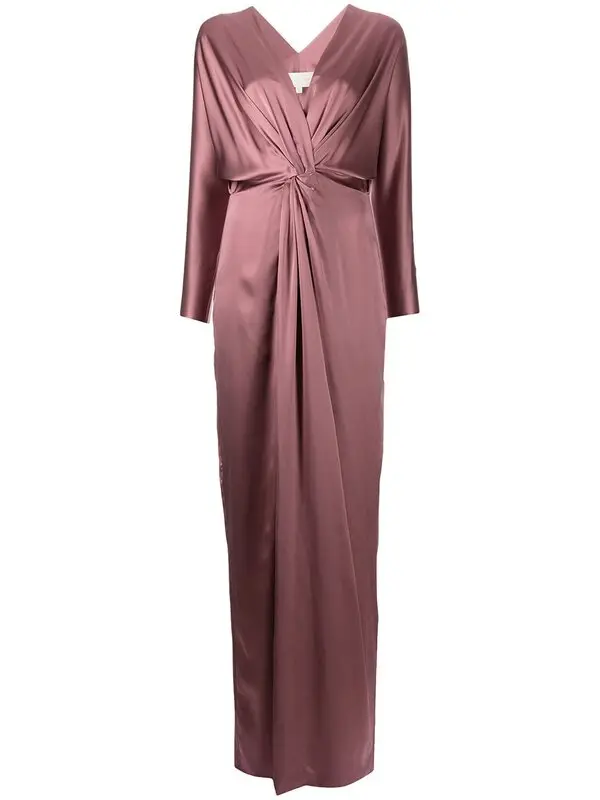 Michelle Mason Twist-detail Silk Gown - Pink