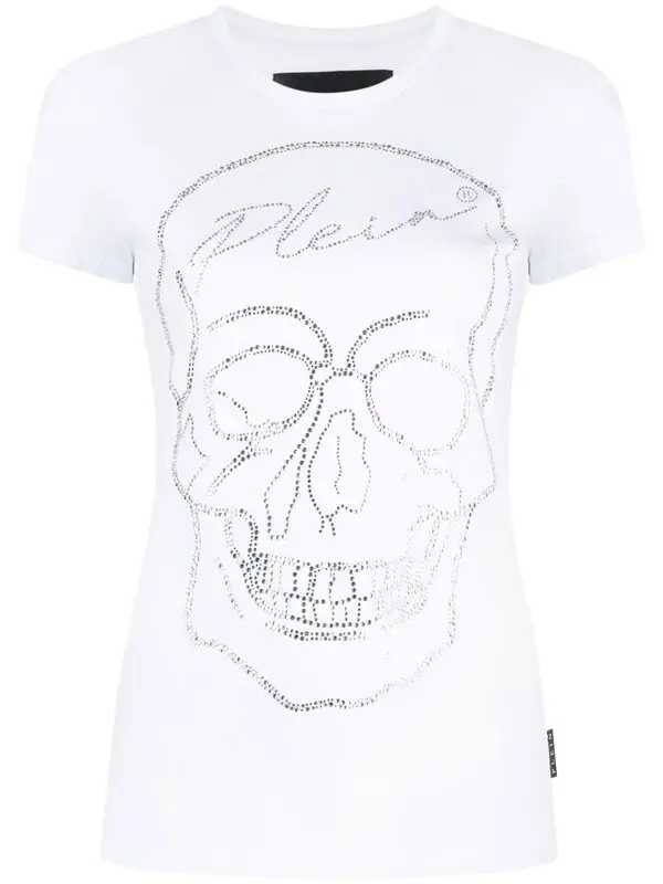 Philipp Plein Skull Rhinestone T-shirt - White