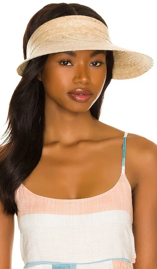 L*Space Black and Cream Women\'s Visor LSPACE Maloma Visor in Natural & Black | REVOLVE main image 3