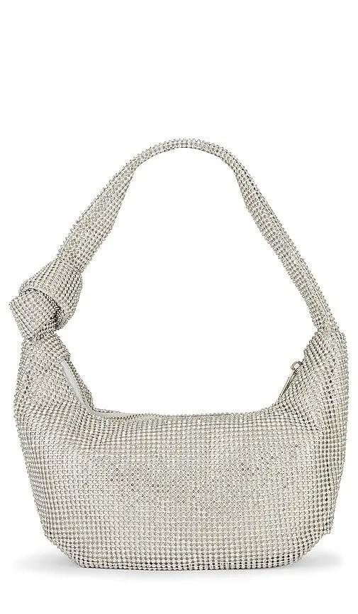 OLGA BERG Jessica Crystal Mesh Croissant Bag