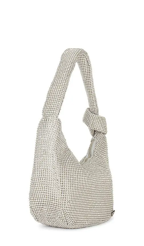 OLGA BERG Jessica Crystal Mesh Croissant Bag