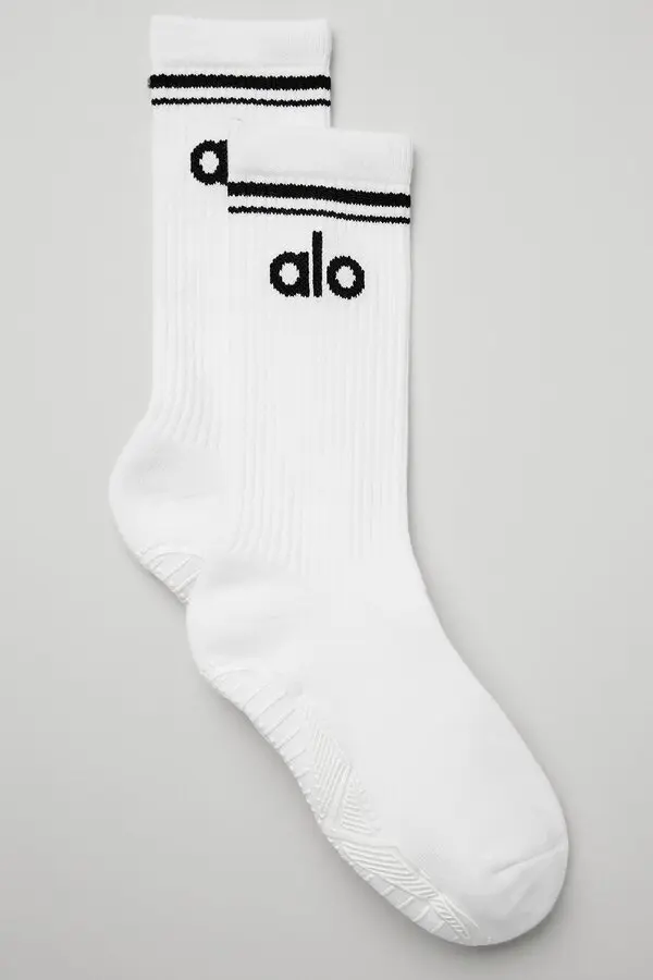 Alo Yoga Throwback Barre Socks - White/black