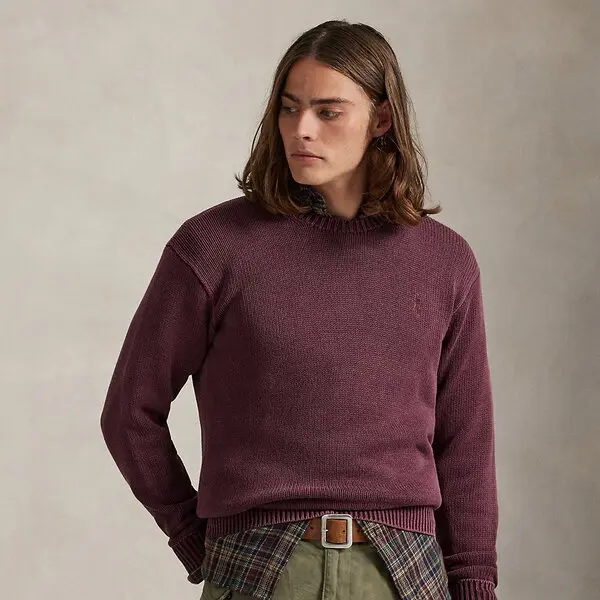 Ralph Lauren Garment-dyed Cotton Sweater - Rich Ruby
