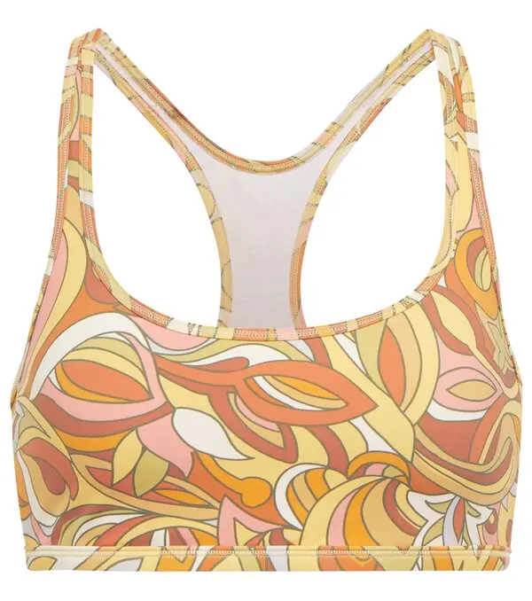 Tory Burch Printed Racerback Sports Bra - Orange