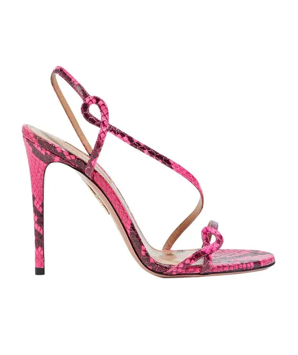 AQUAZZURA Serpentine 105 Elaphe Sandals