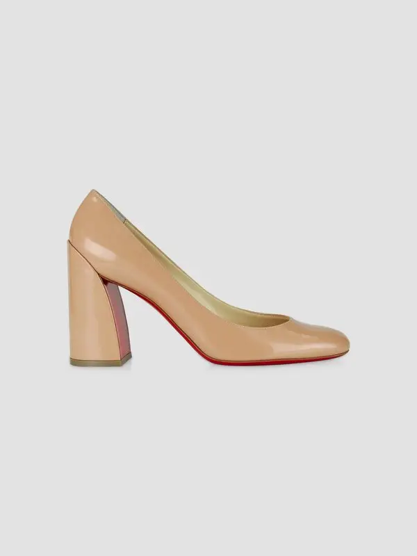 CHRISTIAN LOUBOUTIN Miss Sab 85mm Patent Leather Pumps - Beige