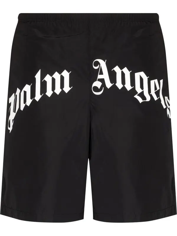 Palm Angels Curved Logo Swimming Shorts