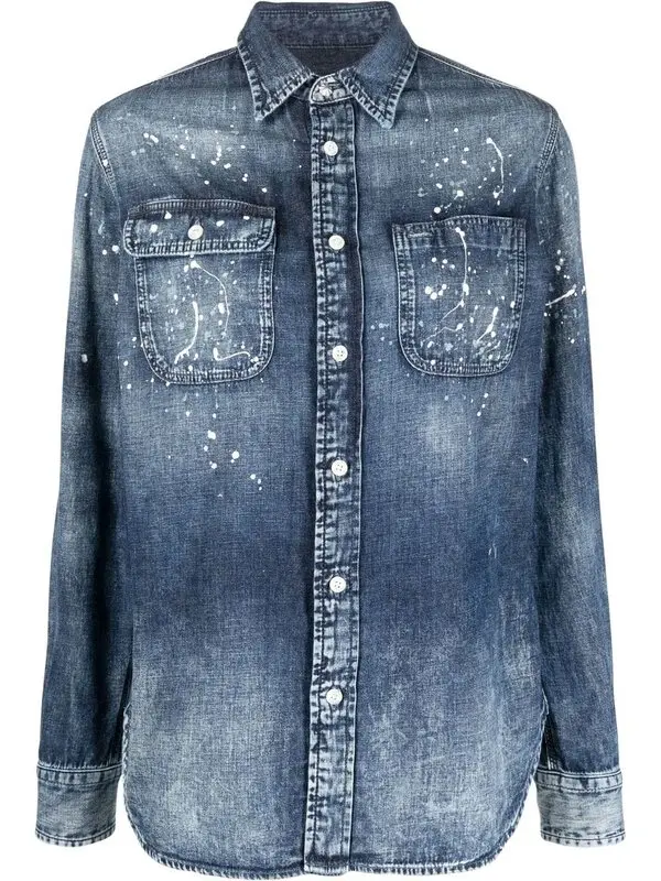Ralph Lauren Paint-splatter Denim Shirt