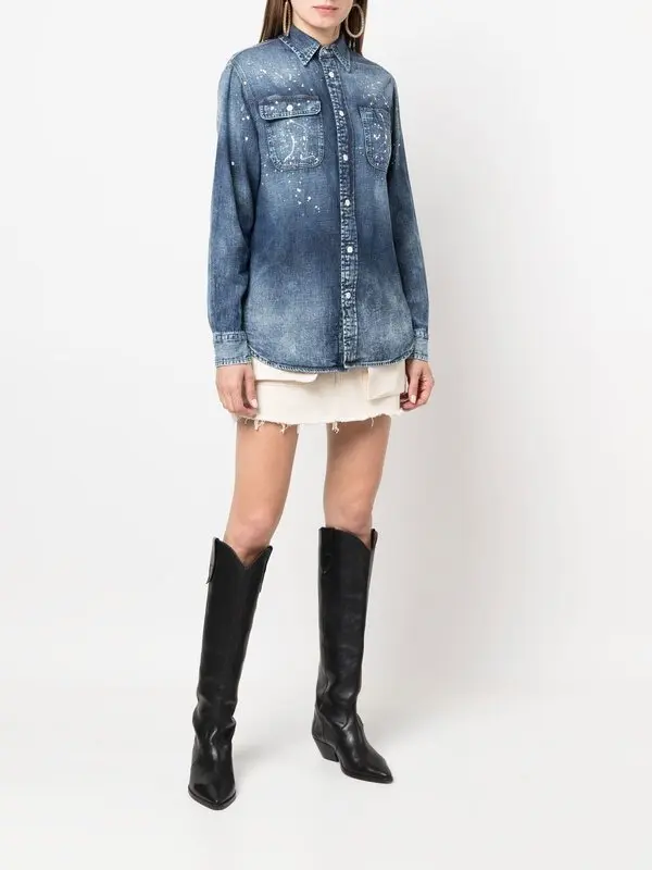 Ralph Lauren Paint-splatter Denim Shirt