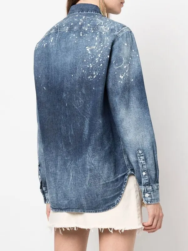 Ralph Lauren Paint-splatter Denim Shirt